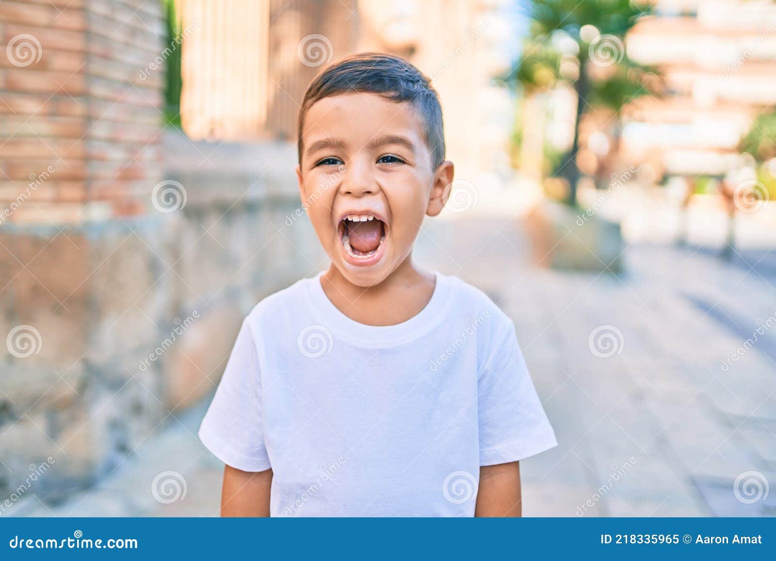 Adorable Hispanic Boy Smiling Happy at the City Stock Image - Image of ...