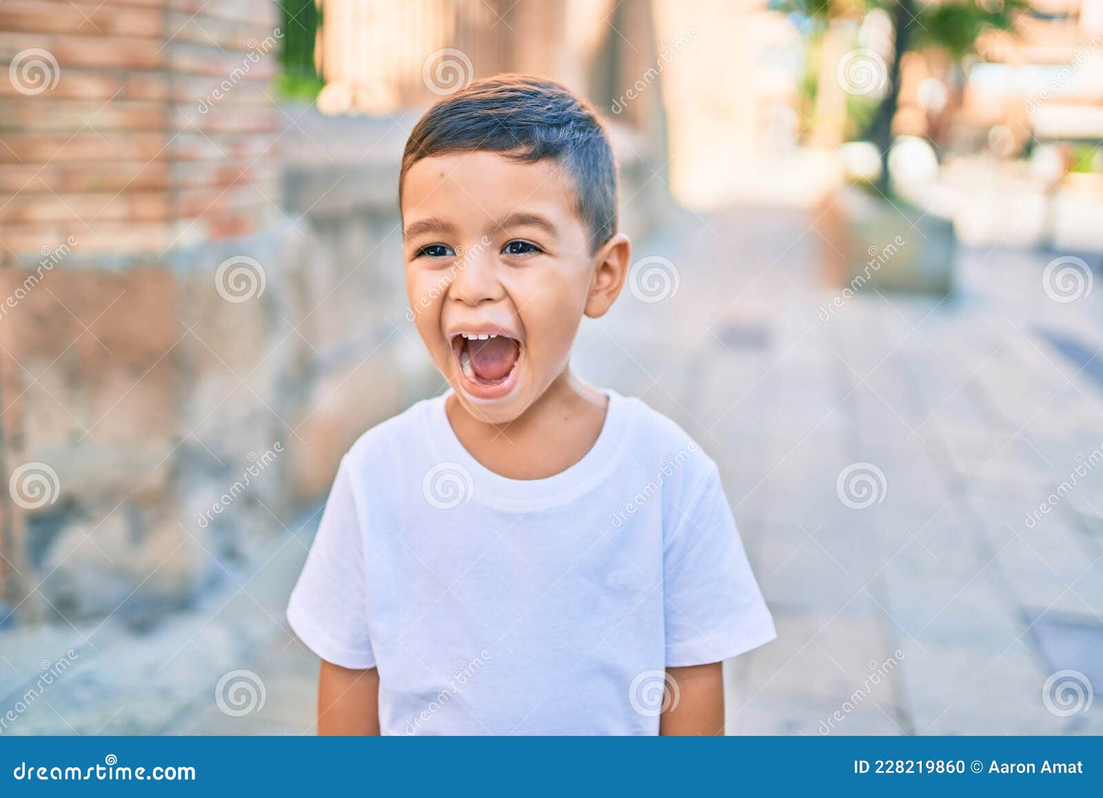 Adorable Hispanic Boy Smiling Happy at the City Stock Photo - Image of ...