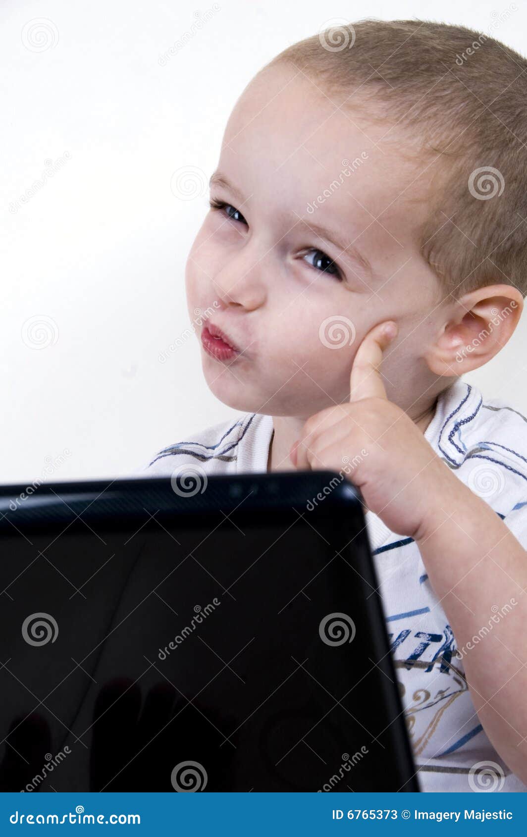 Adorable Intellectual Child Stock Image - Image of caucasian, dreaming ...