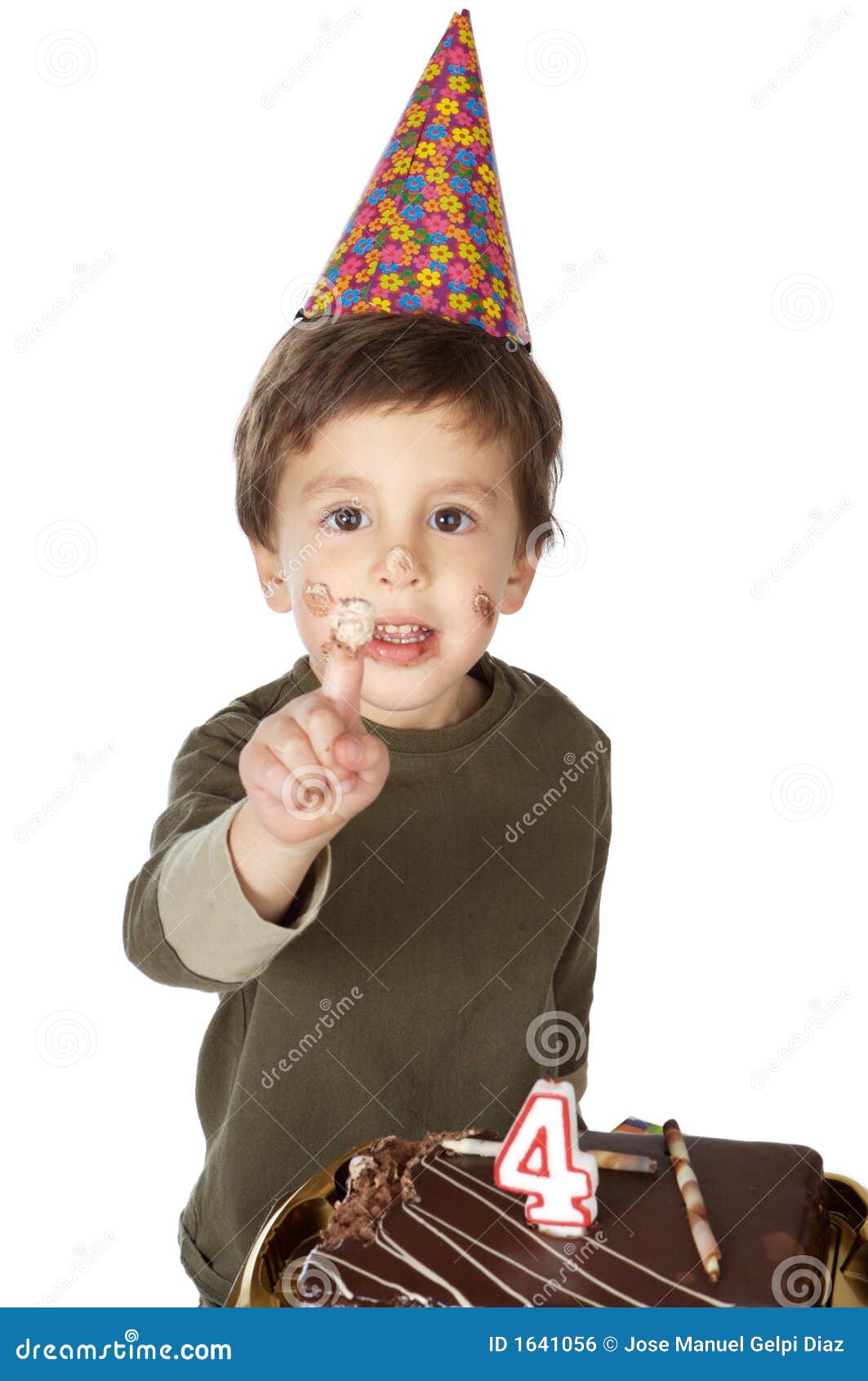 Adorable Kid Celebrating His Birthday Stock Photo - Image of indulgence ...
