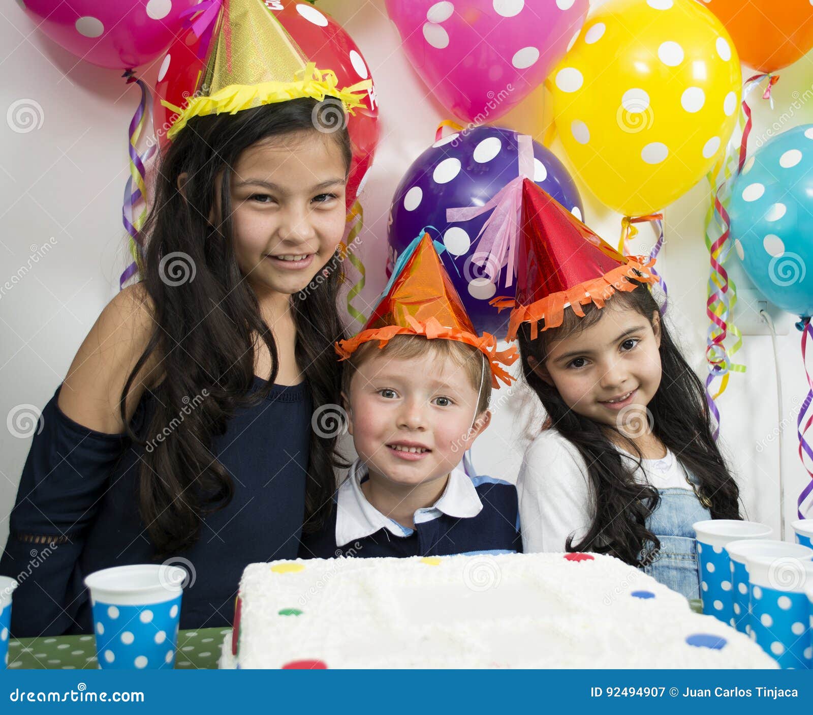Adorable Kids Having Fun at Birthday Party. Stock Image - Image of ...