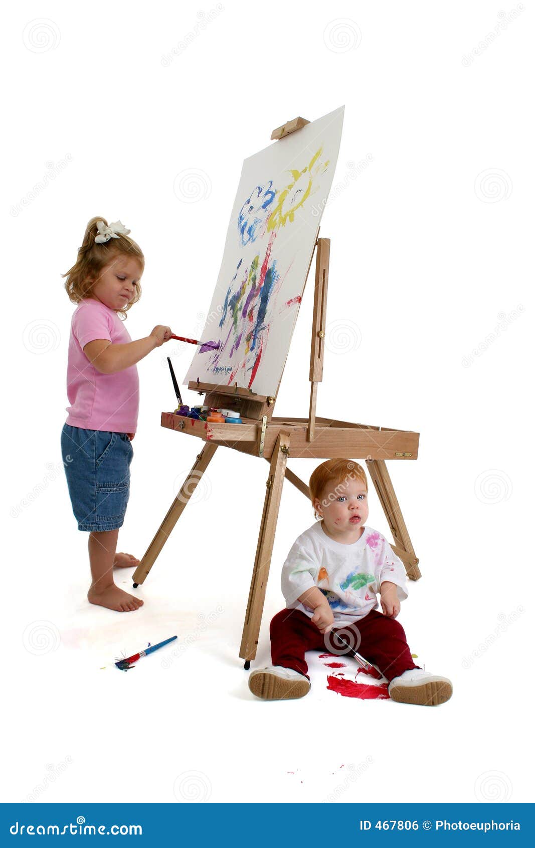 Adorable Kids Painting stock photo. Image of artist, pretty - 467806