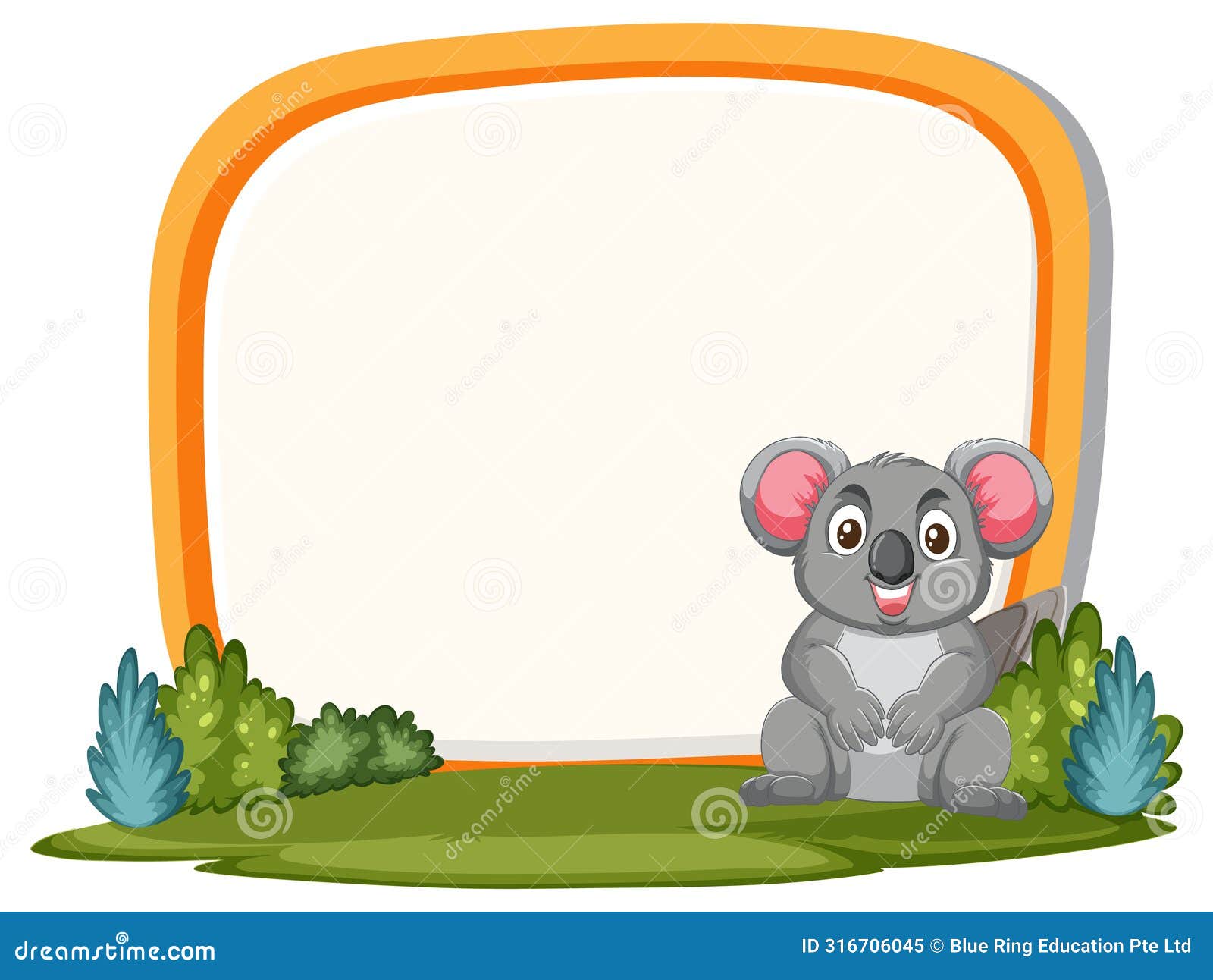 A Koala Sitting beside a Blank Frame Stock Vector - Illustration of ...