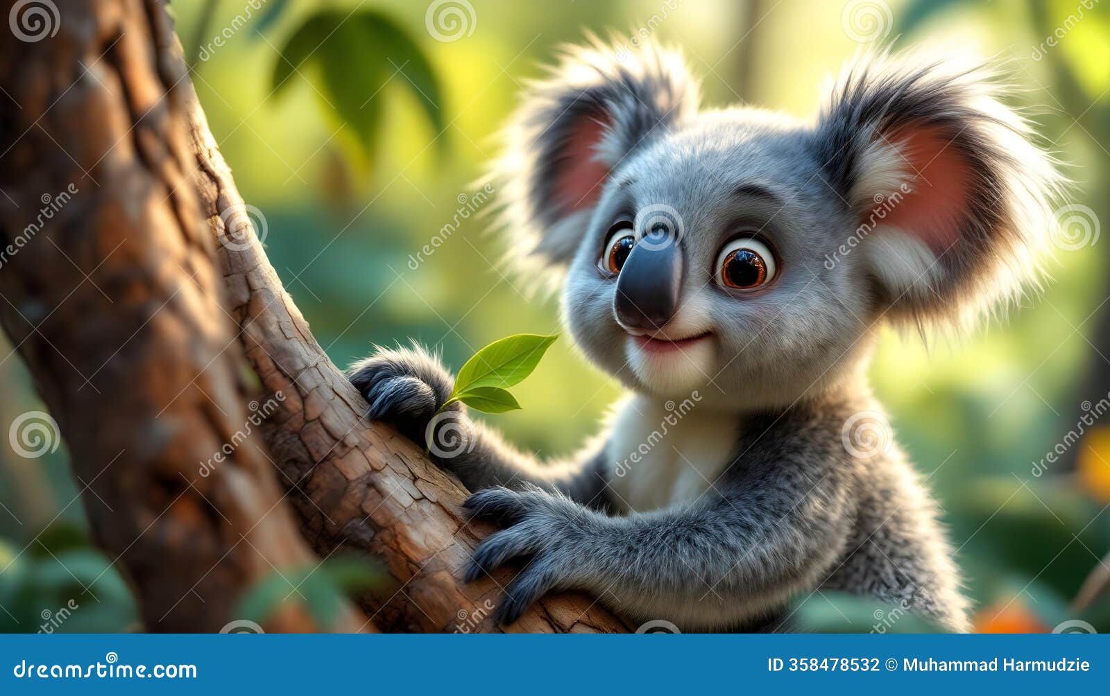 Adorable Koala on a Tree Branch in the Australian Outback Sunlit ...