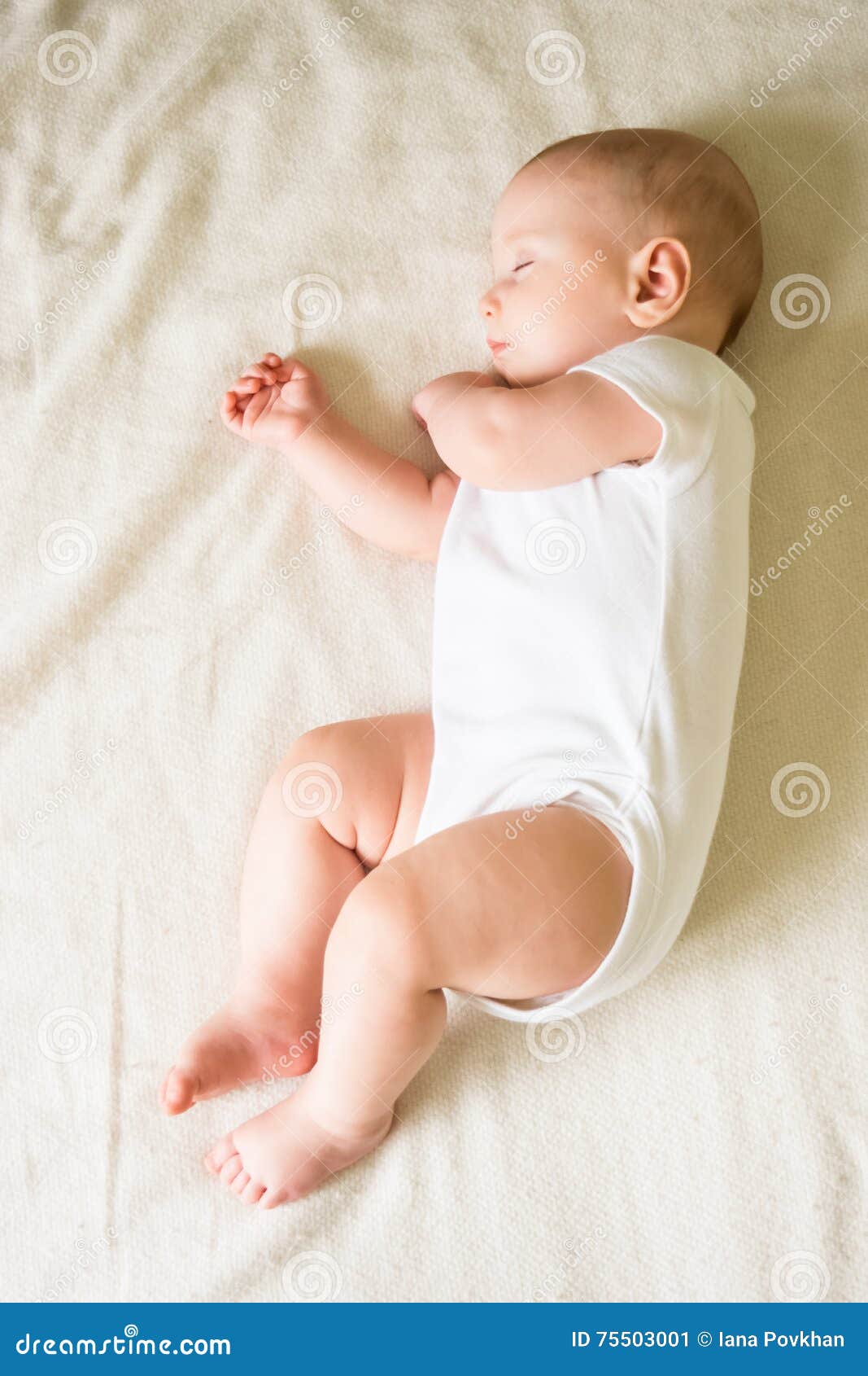 An Adorable Little Baby is Sleeping Stock Image - Image of beautiful ...