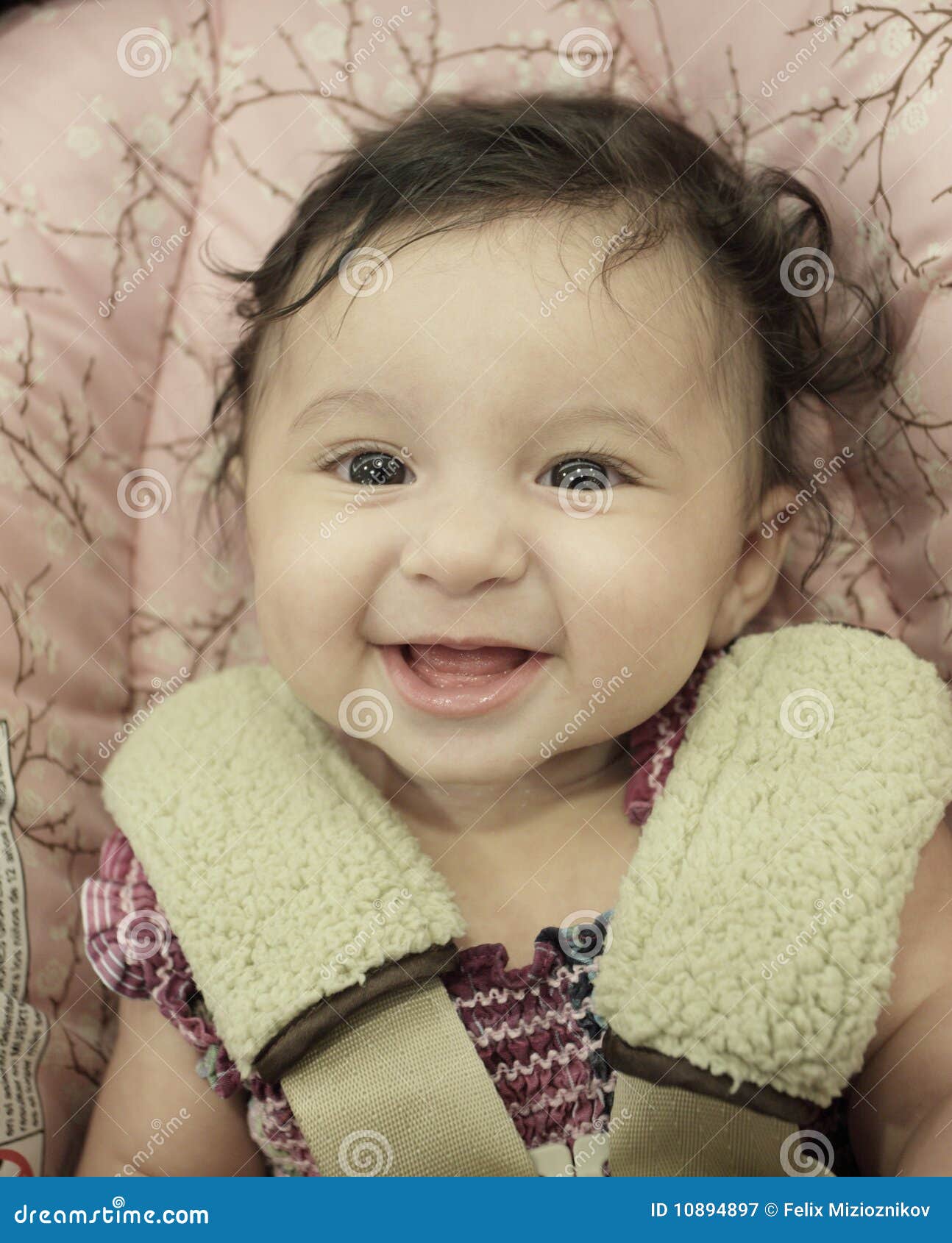 Adorable Little Baby Smiling Stock Image - Image of female, secure ...