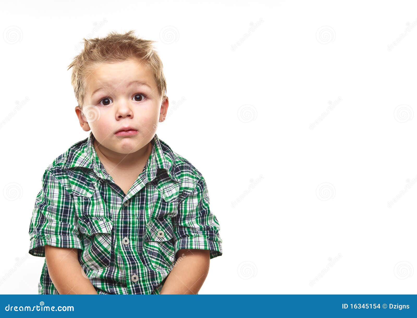 Adorable Little Boy Looking Sad. Stock Photo - Image of adorable, green ...