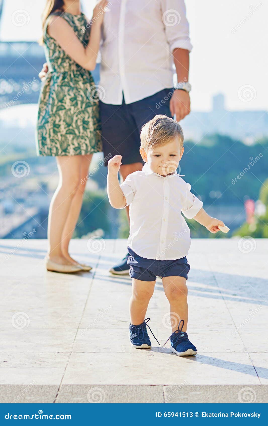 Adorable Little Boy Making His First Steps Stock Image - Image of ...