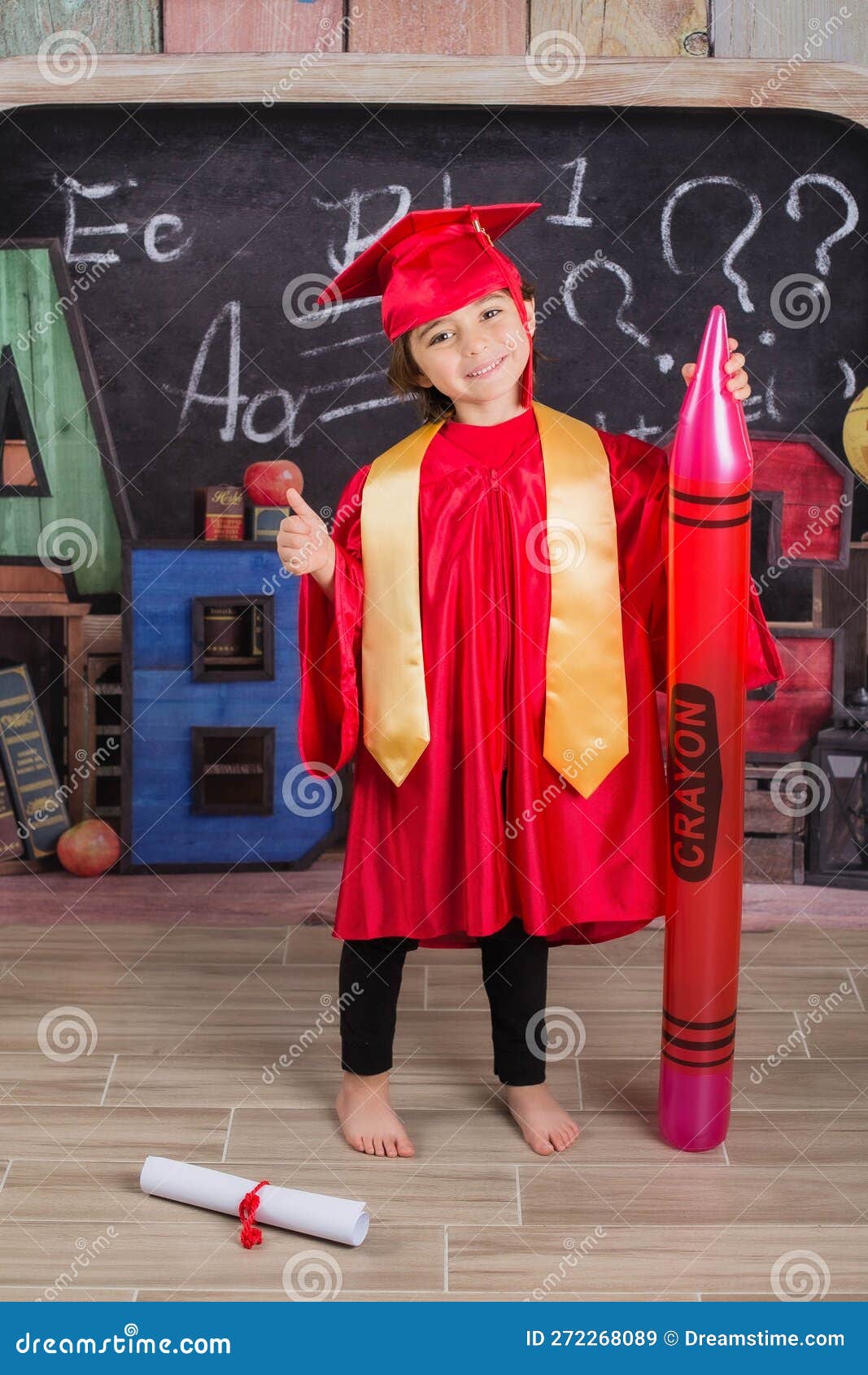 Adorable Little Boy with a VPK Diploma during Kindergarten Graduation ...