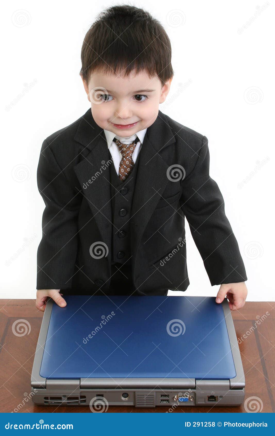Adorable Little Businessman Stock Photo - Image of business, computer ...