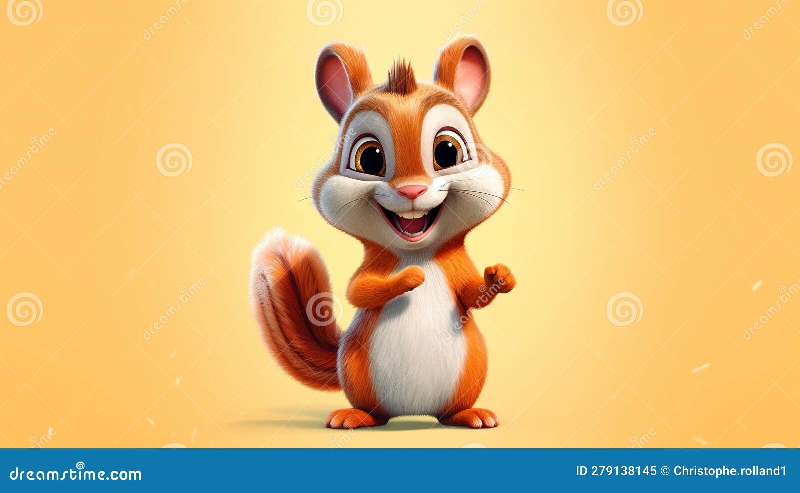 Adorable Little Cartoon Squirrel - Generative AI, AI Generated Stock ...