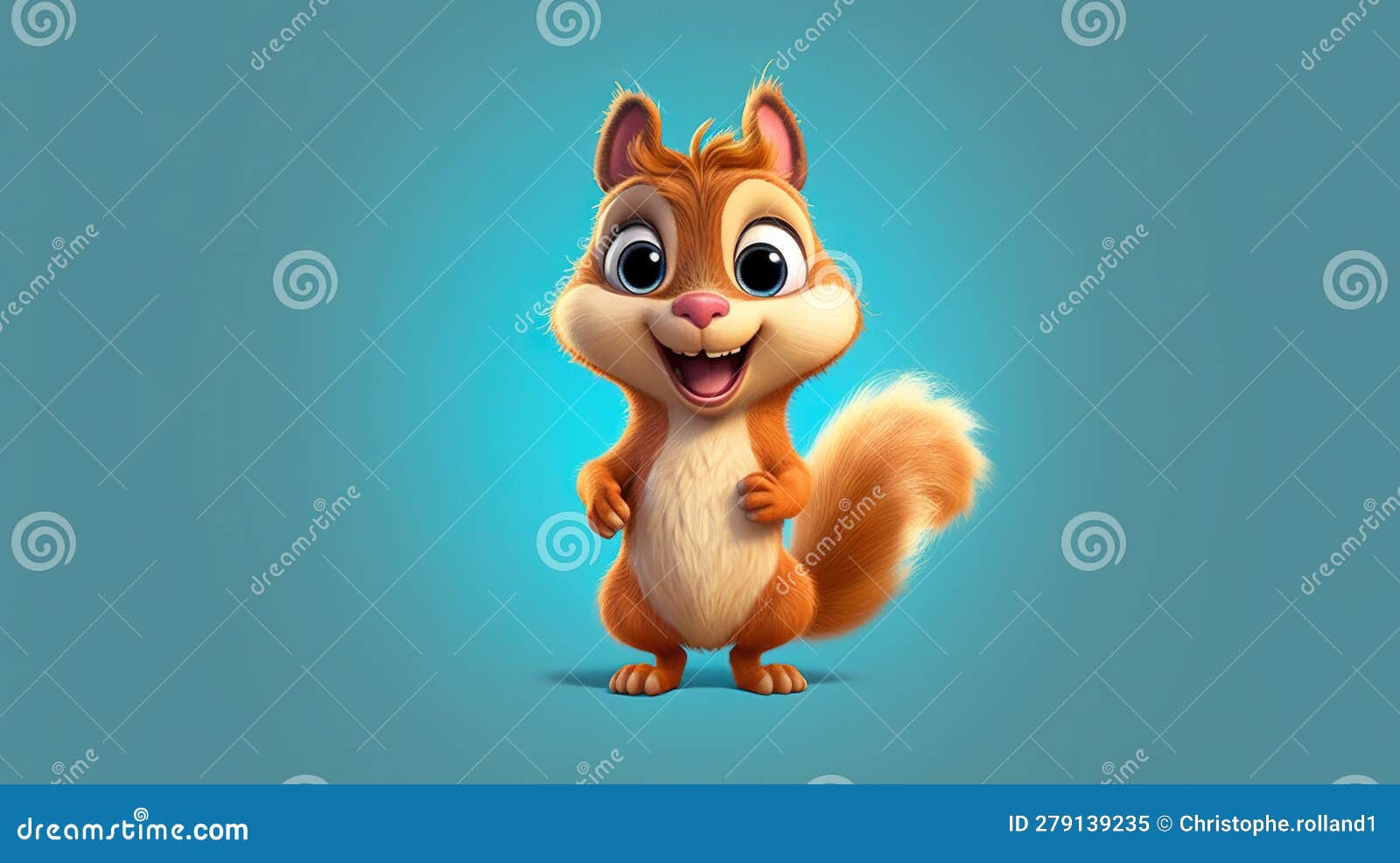 Adorable Little Cartoon Squirrel - Generative AI, AI Generated Stock ...