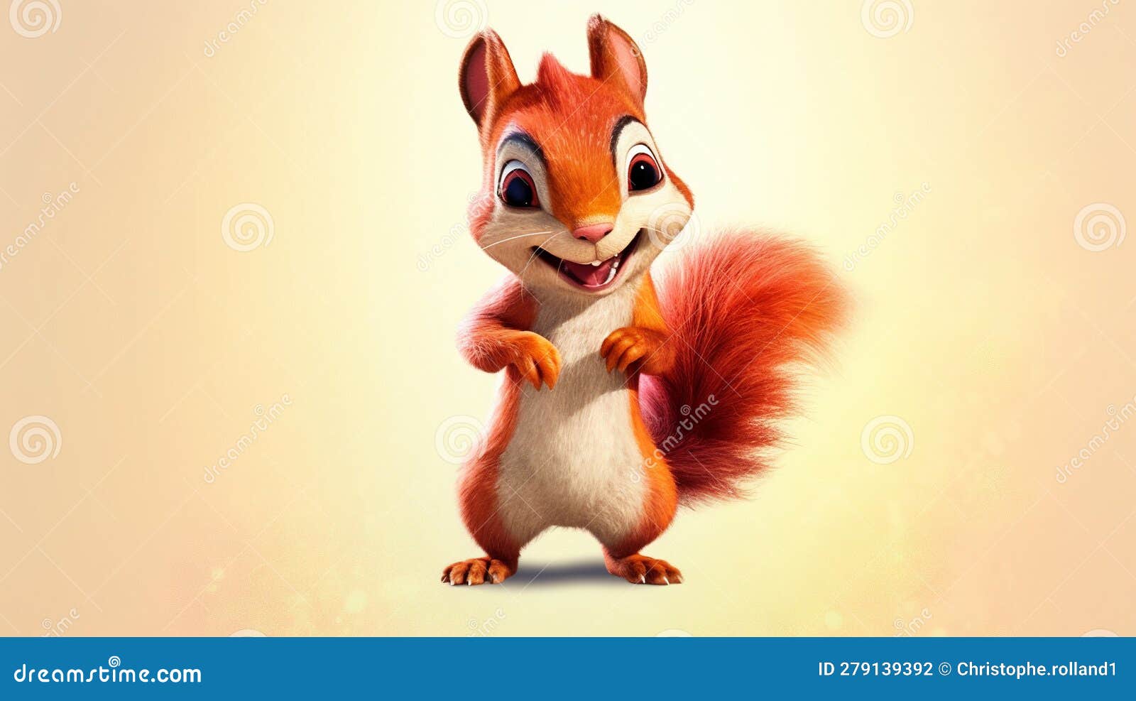 Adorable Little Cartoon Squirrel - Generative AI, AI Generated Stock ...