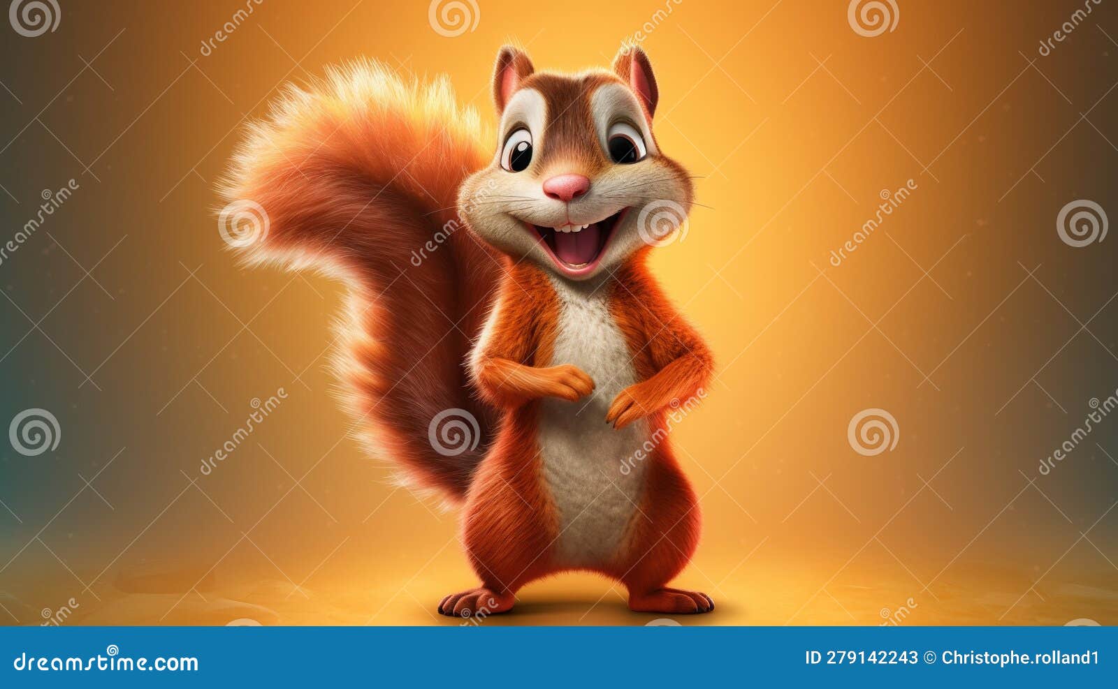 Adorable Little Cartoon Squirrel - Generative AI, AI Generated Stock ...