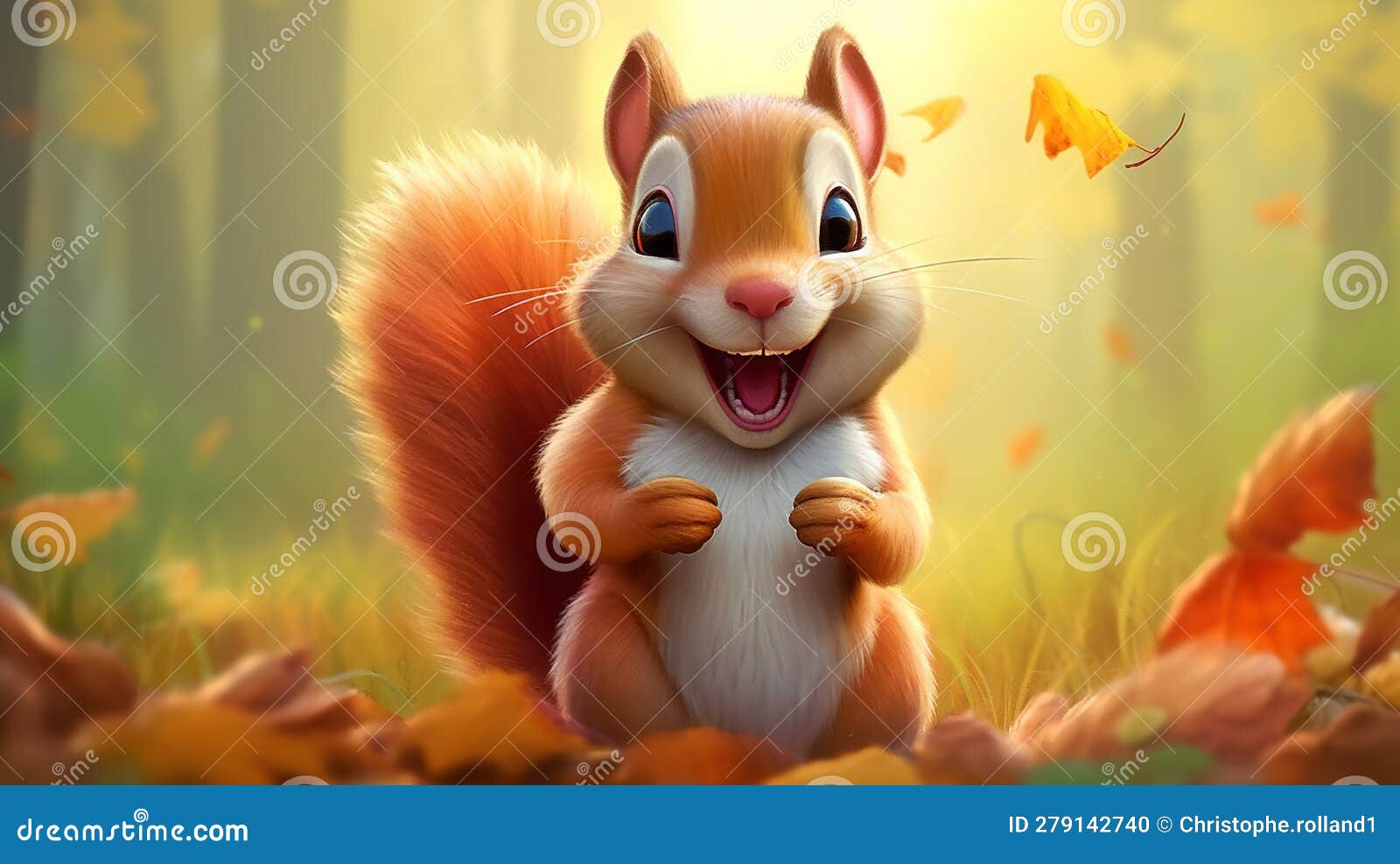 Adorable Little Cartoon Squirrel - Generative AI, AI Generated Stock ...