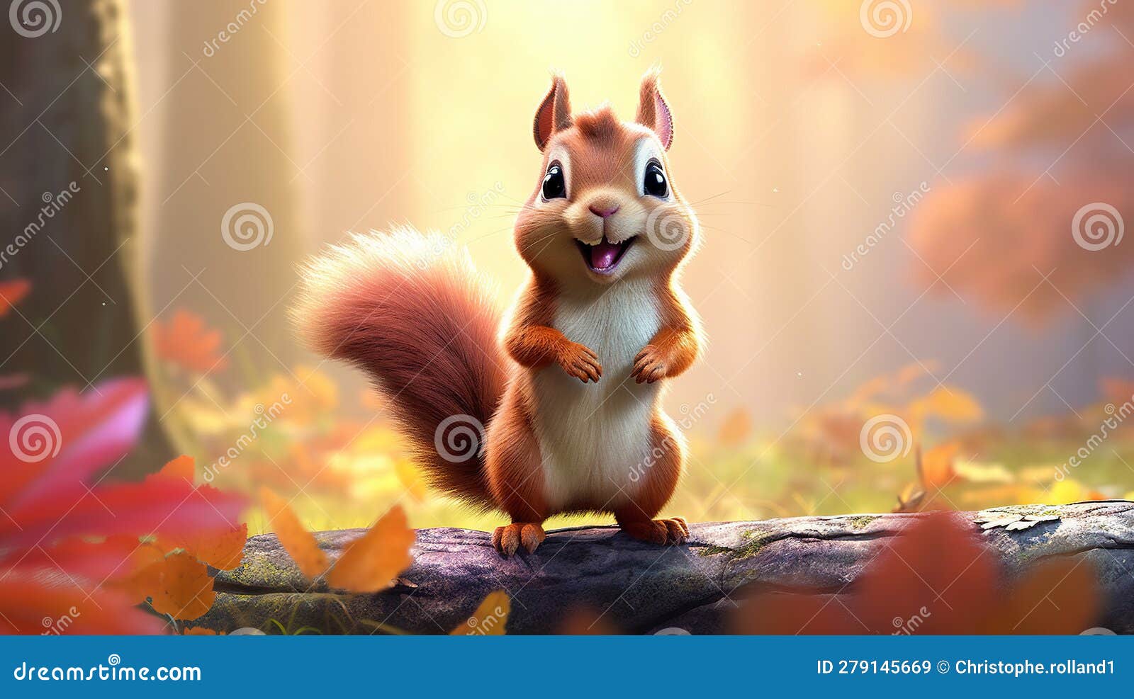 Adorable Little Cartoon Squirrel - Generative AI, AI Generated Stock ...