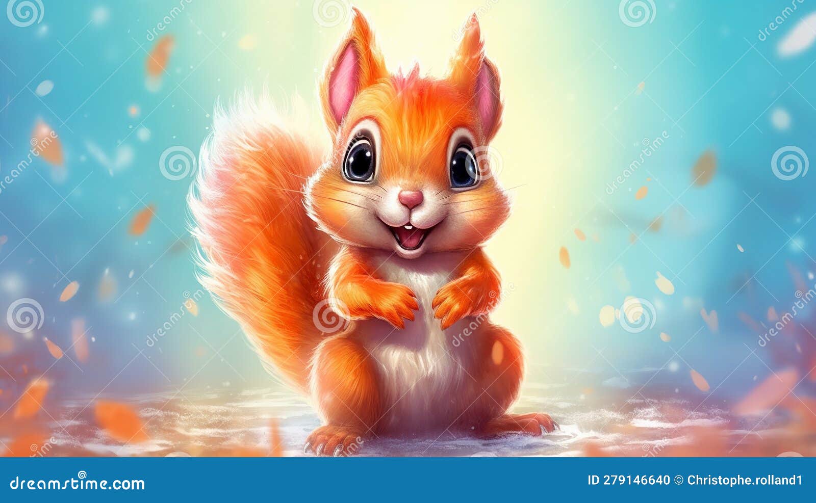 Adorable Little Cartoon Squirrel - Generative AI, AI Generated Stock ...