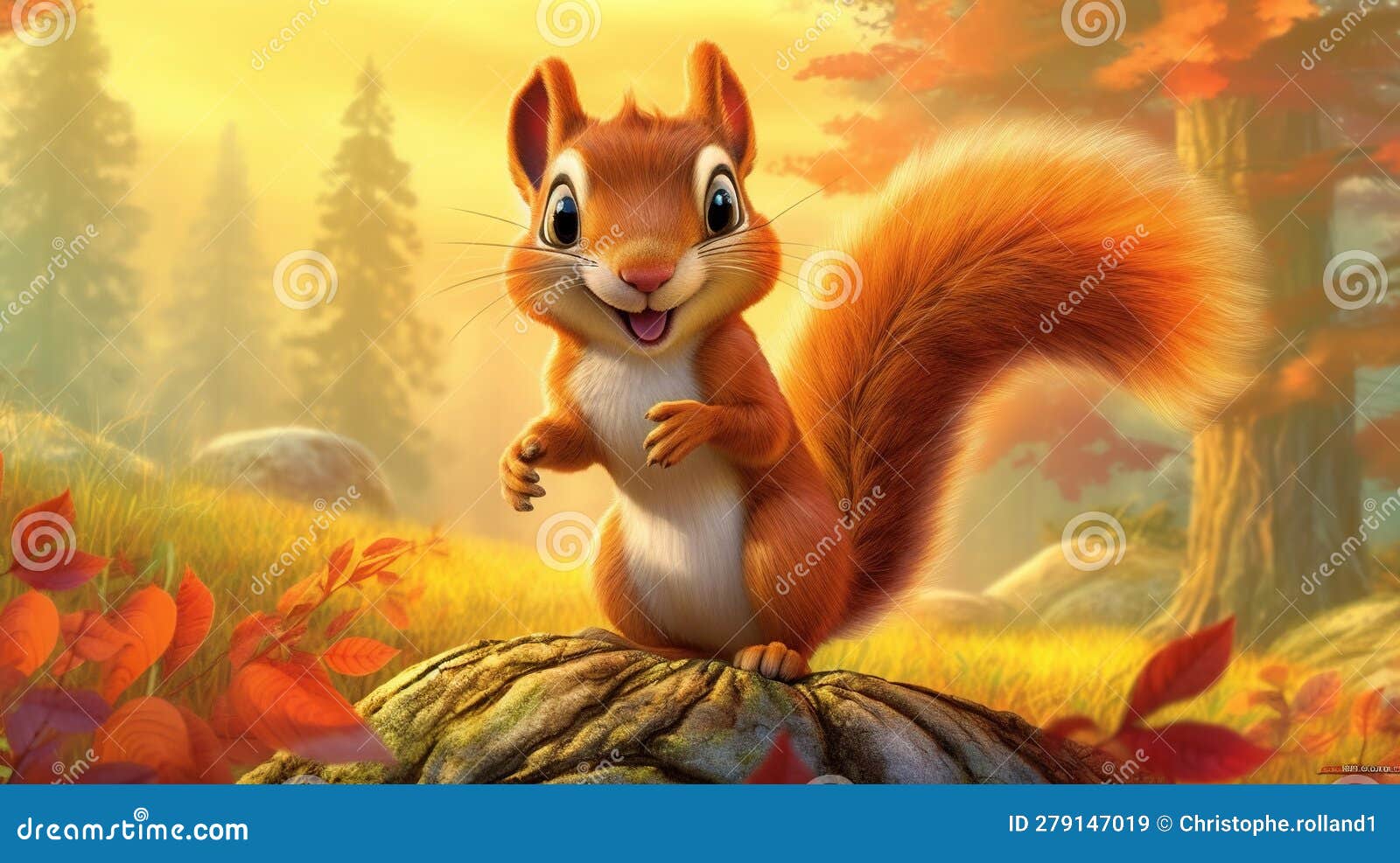 Adorable Little Cartoon Squirrel - Generative AI, AI Generated Stock ...