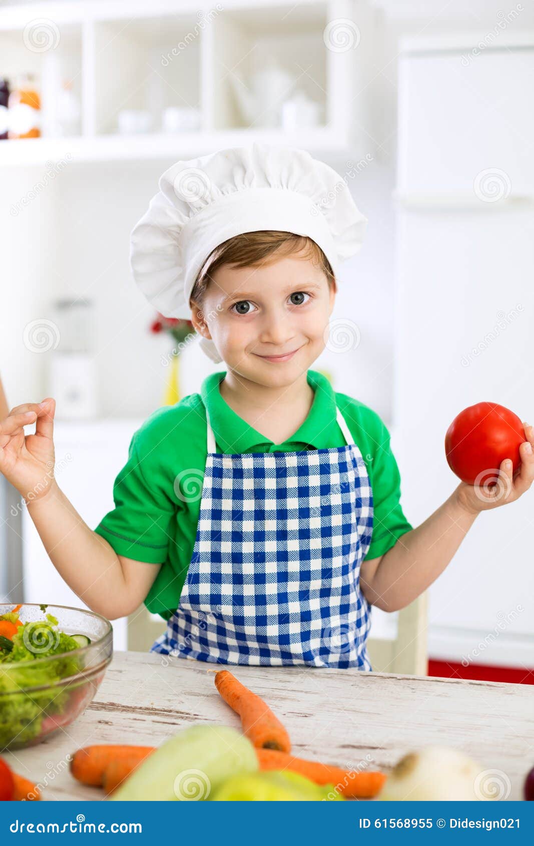 Adorable little child chef stock image. Image of cheerful - 61568955