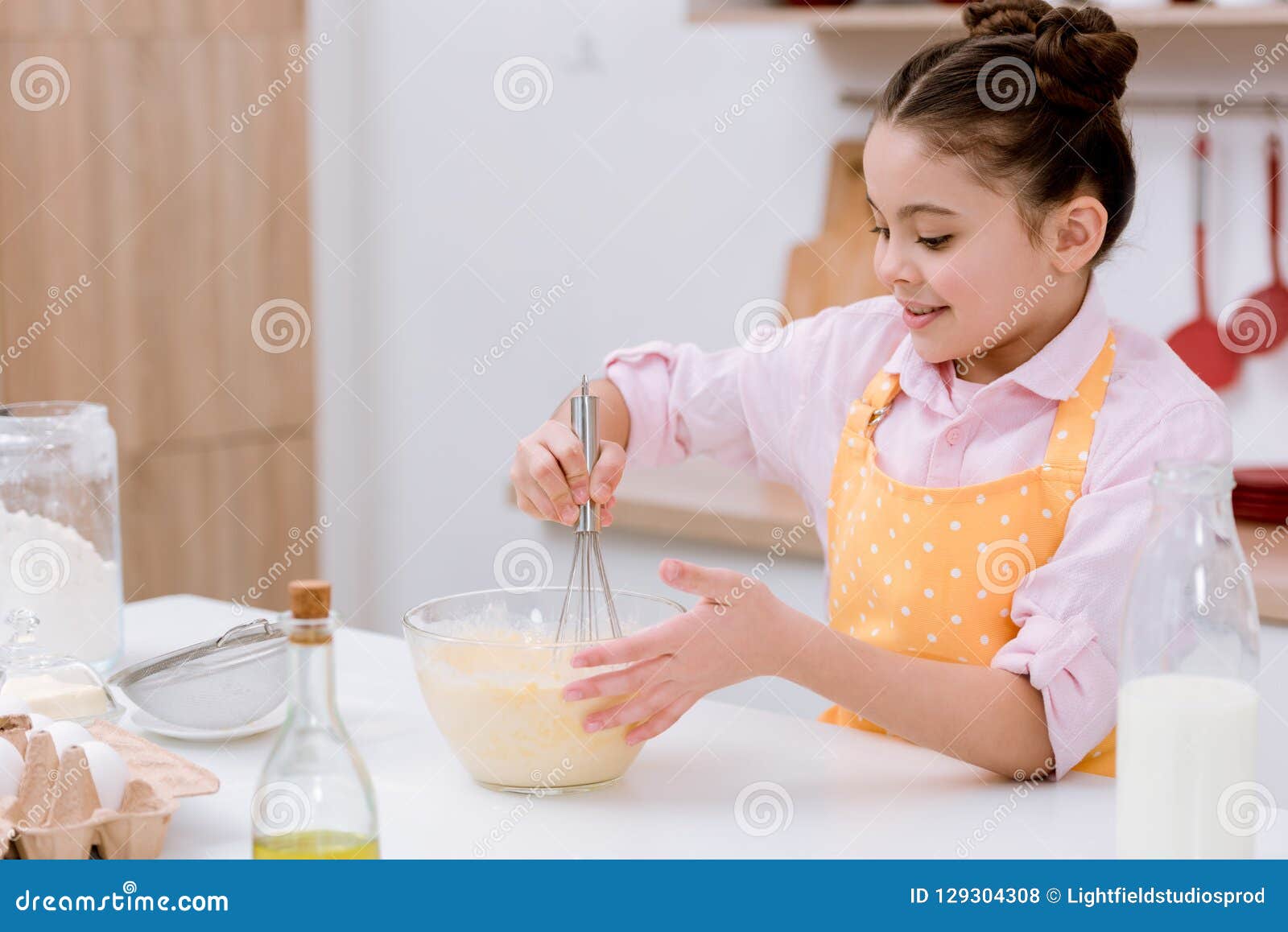 Child Mixing Chicken Eggs And Flour Stock Photo | CartoonDealer.com ...