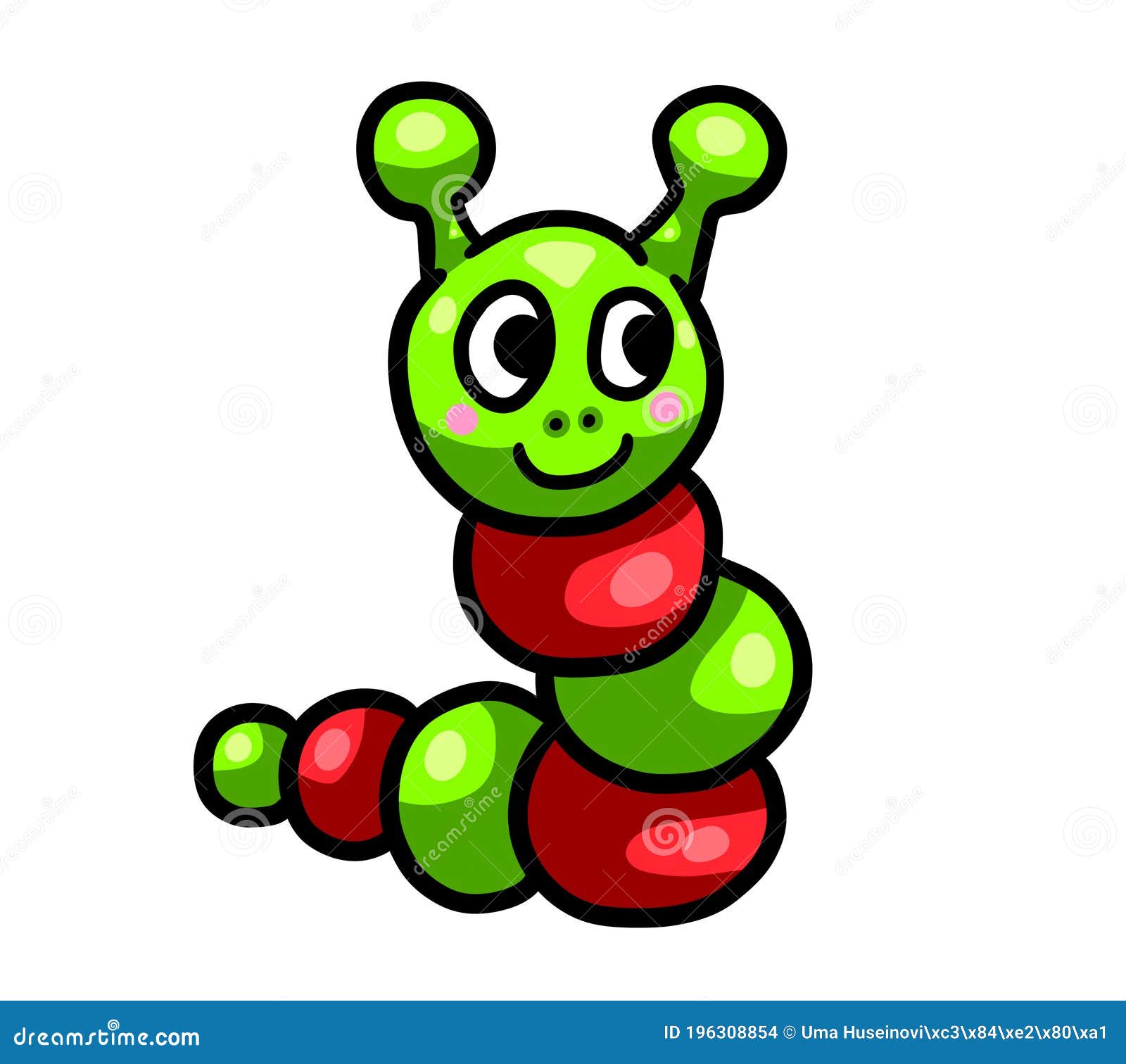 A Adorable Little Colorful Worm Stock Illustration - Illustration of ...