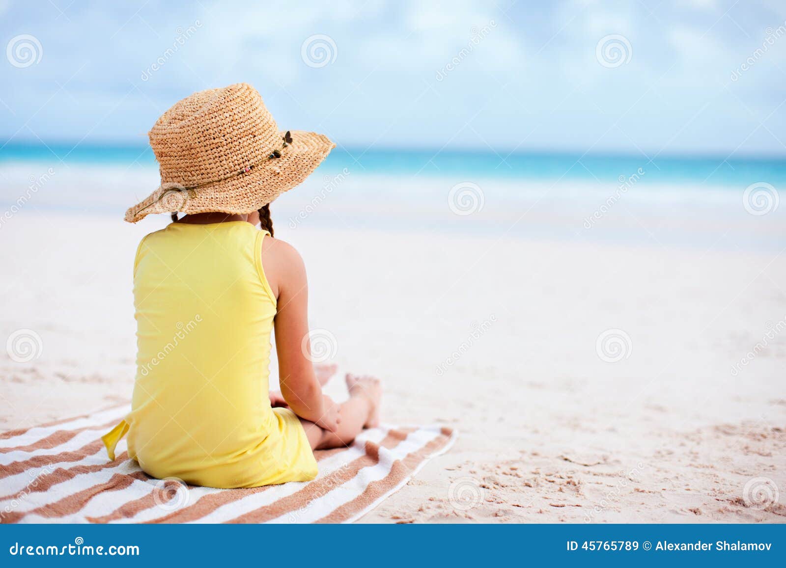 Adorable Little Girl at Beach Stock Image - Image of water, white: 45765789