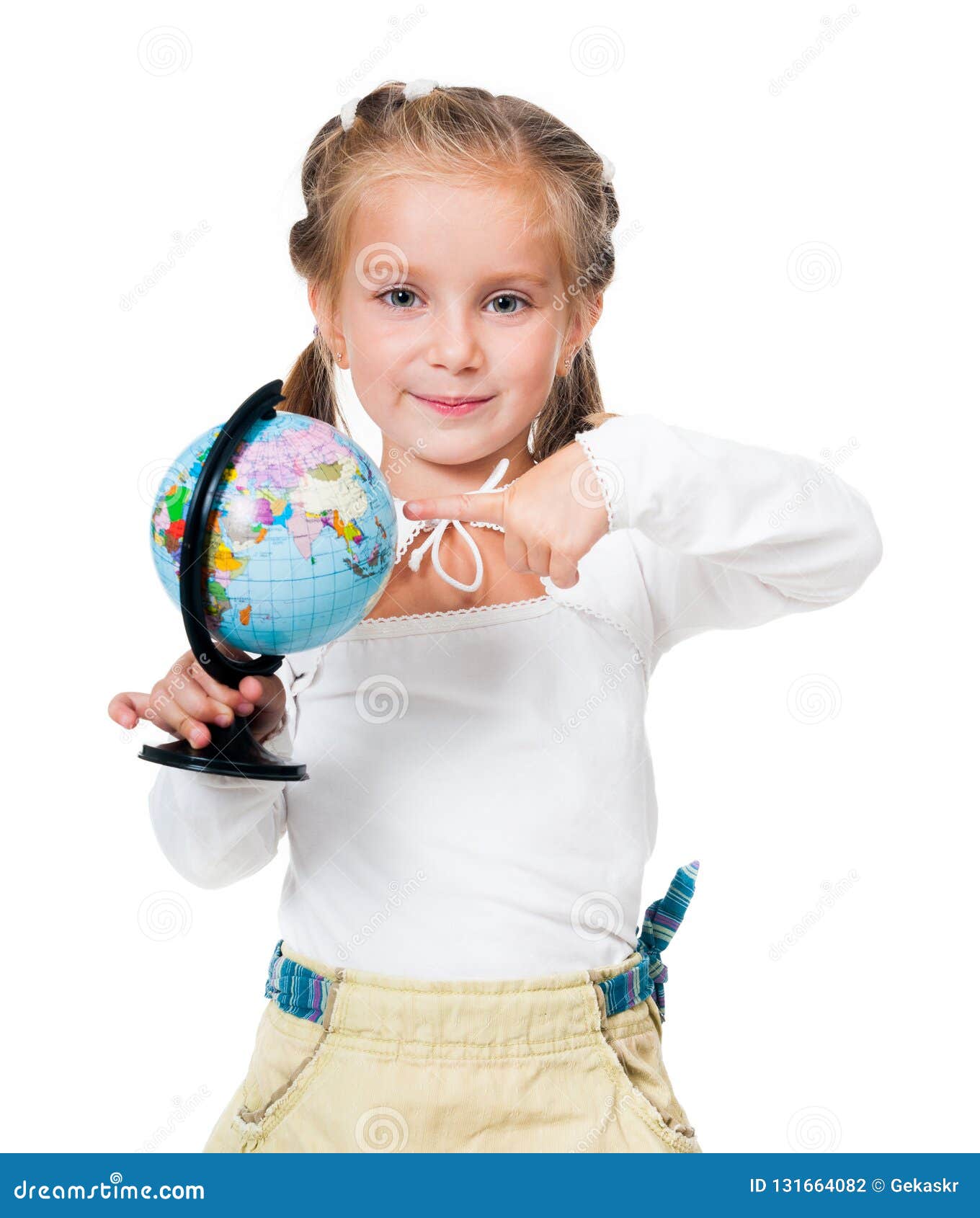 Adorable Little Girl with Globe Stock Photo - Image of casual ... Adorable Little Girl with Globe Stock Photo - Image of casual ...