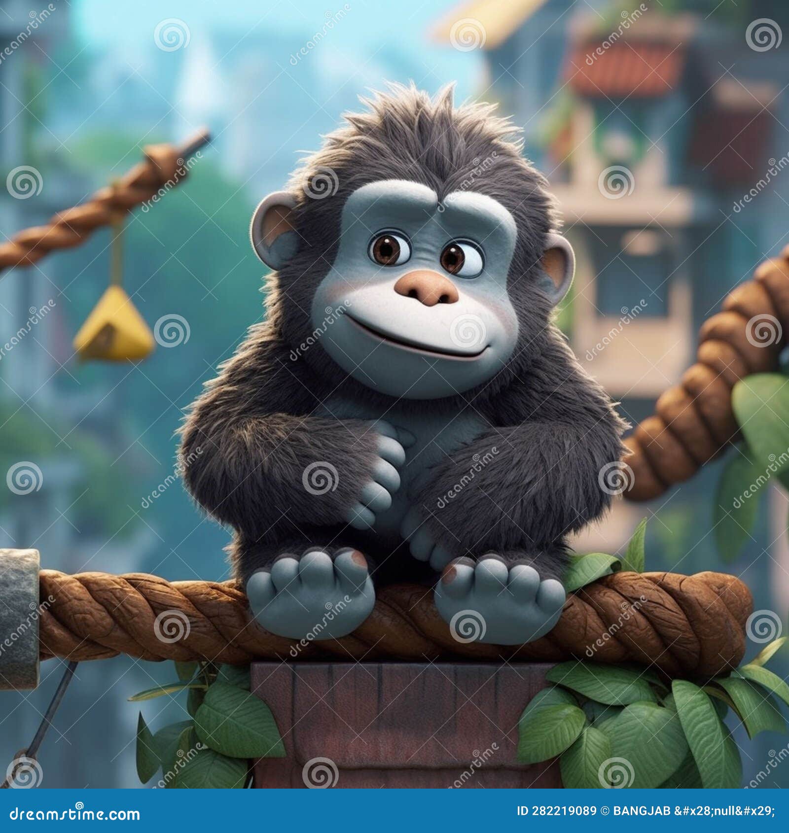 Adorable Little King Kong Animation Stock Illustration - Illustration ...