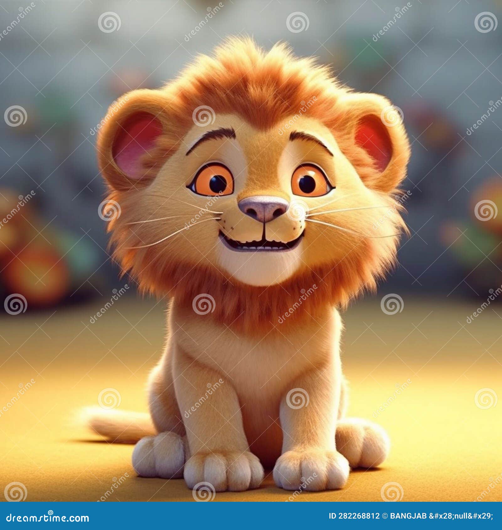 Adorable Little Lion Animation Stock Illustration - Illustration of ...