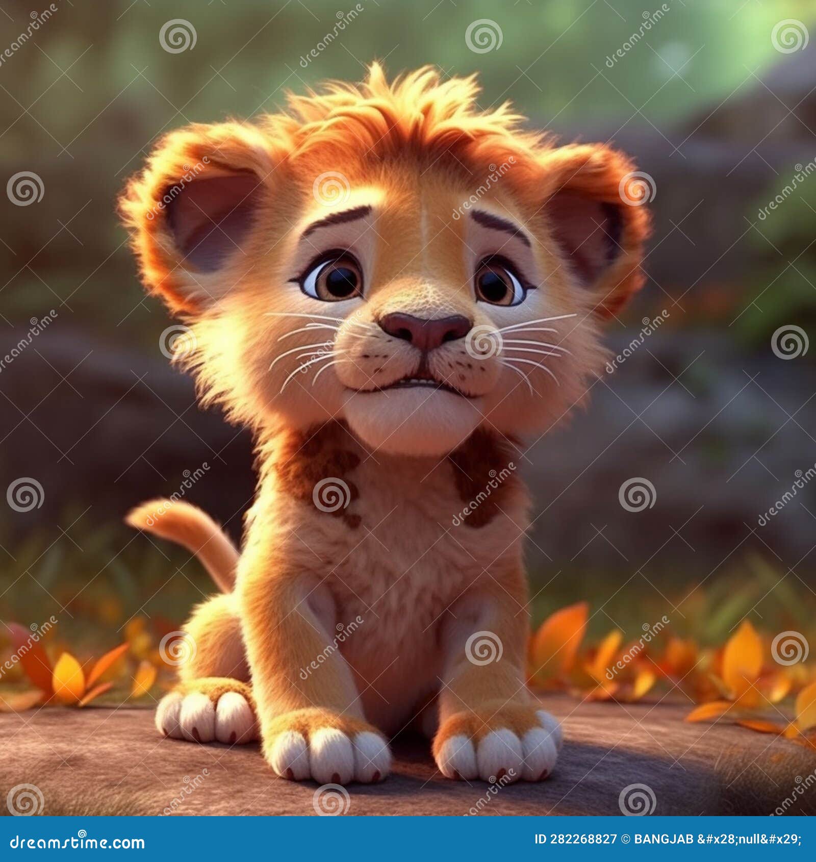 Adorable Little Lion Animation Stock Illustration - Illustration of ...