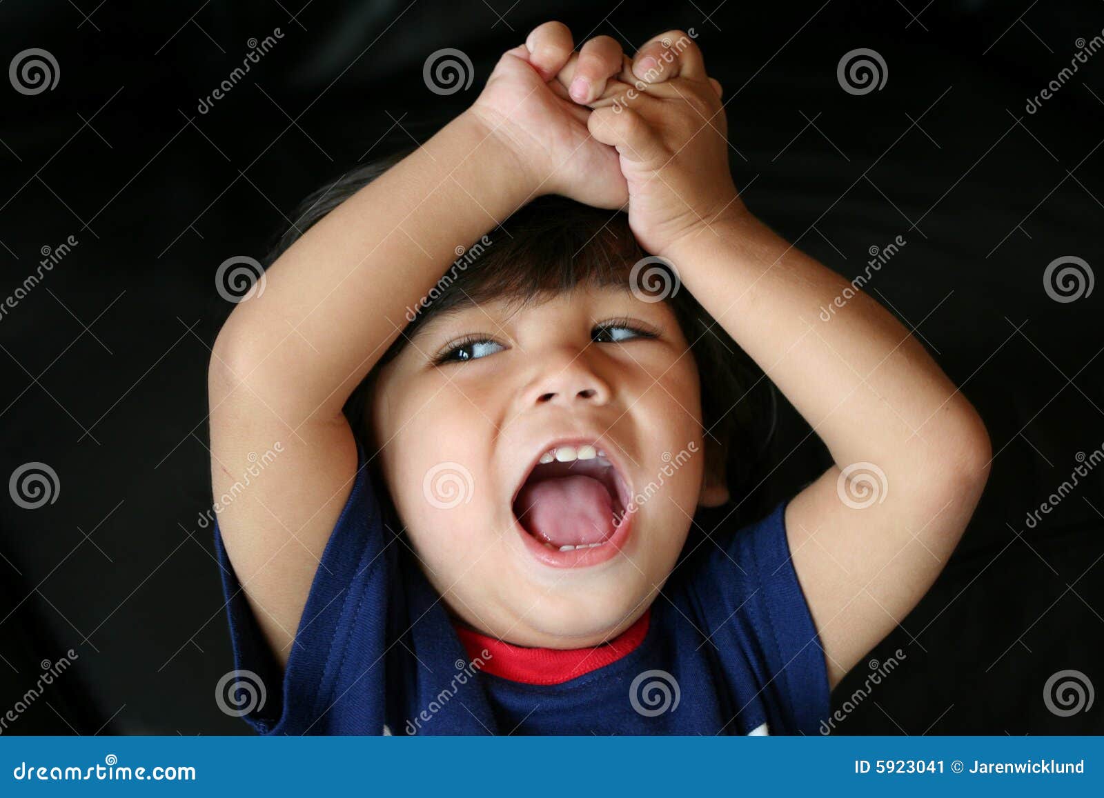 Adorable Little Toddler Cheering Stock Image - Image of cute, little ...