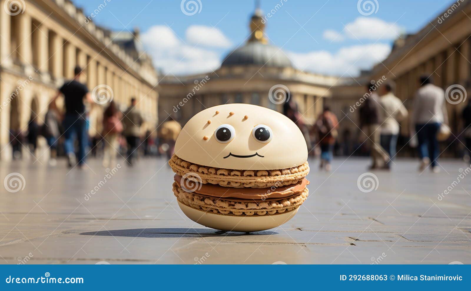 Adorable Macarons with Expressive Faces at Famous Landmark Stock ...