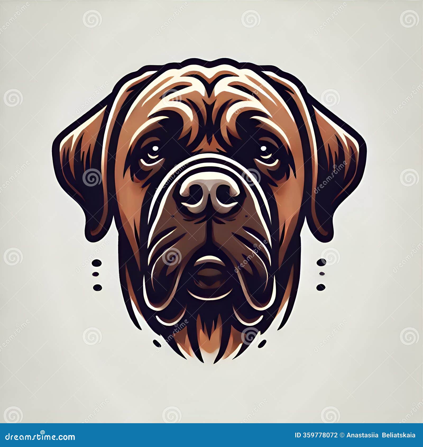 An Adorable Mastiff Dog. the Drawing. Stock Illustration - Illustration ...