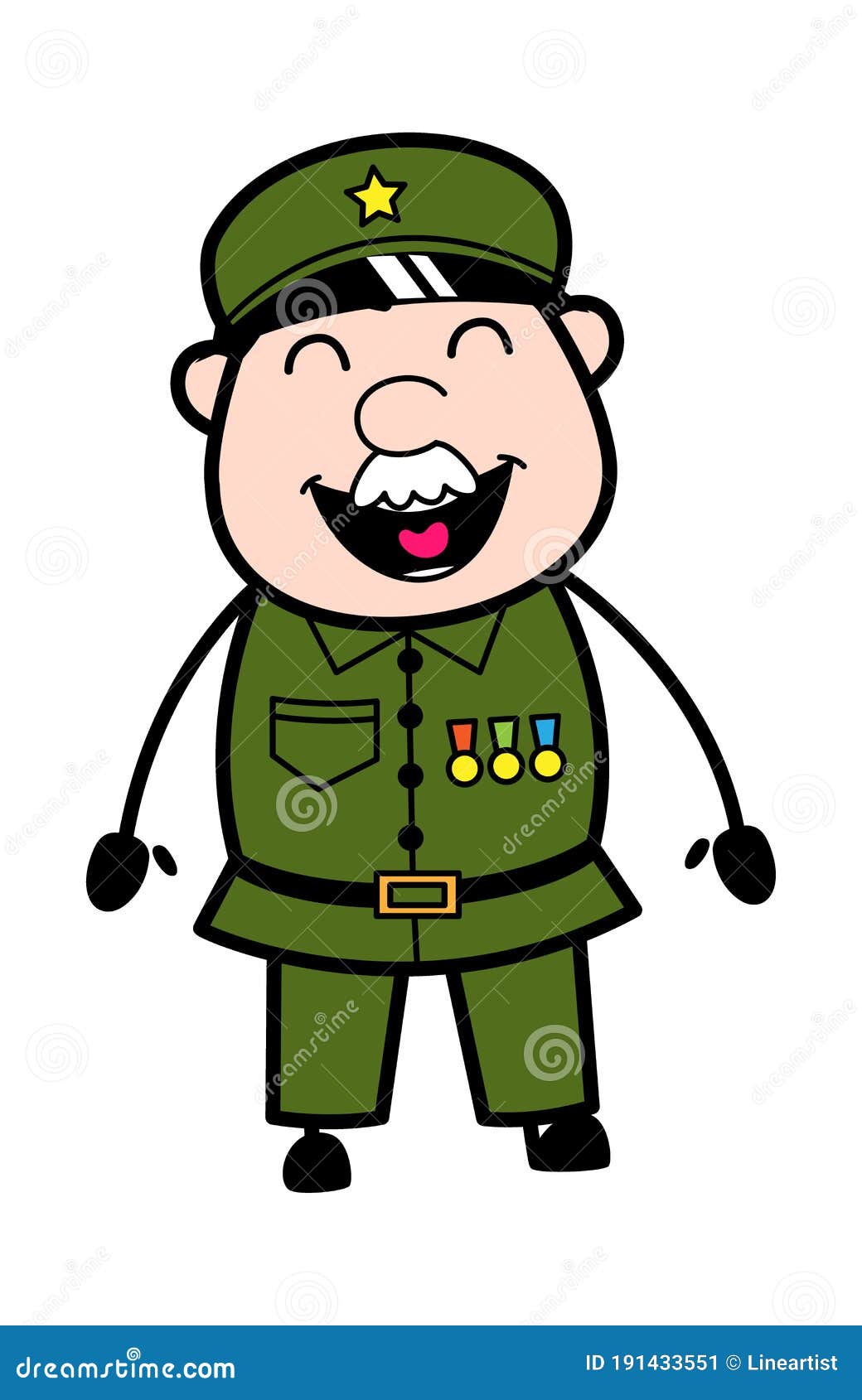 Adorable Military Man Cartoon Stock Illustration - Illustration of ...