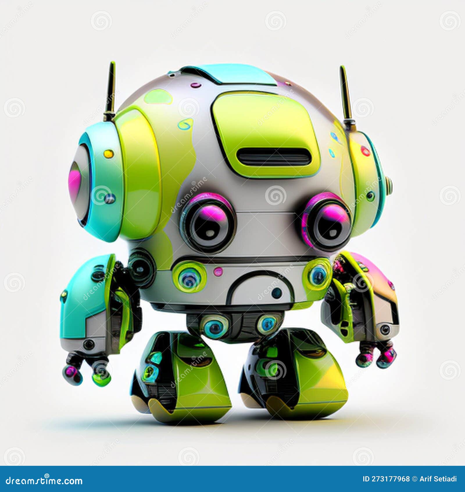 Adorable mini robot stock de ilustración. Ilustración de ayudante ...