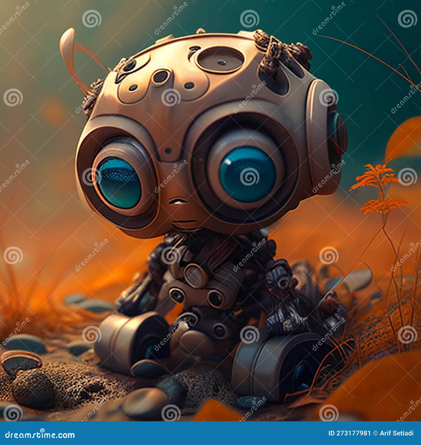 Adorable mini robot stock de ilustración. Ilustración de divertido ...