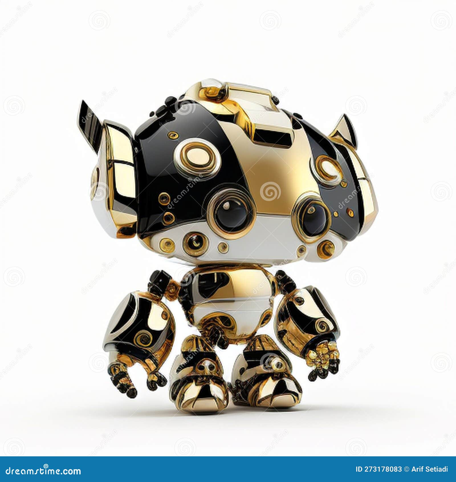 Adorable mini robot stock illustration. Illustration of futuristic ...