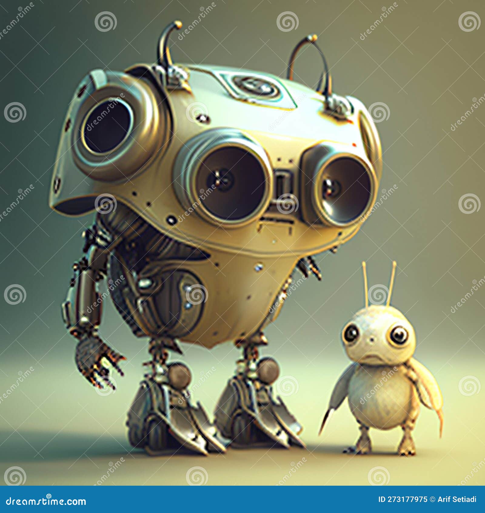 Adorable mini robot stock illustration. Illustration of isolated ...