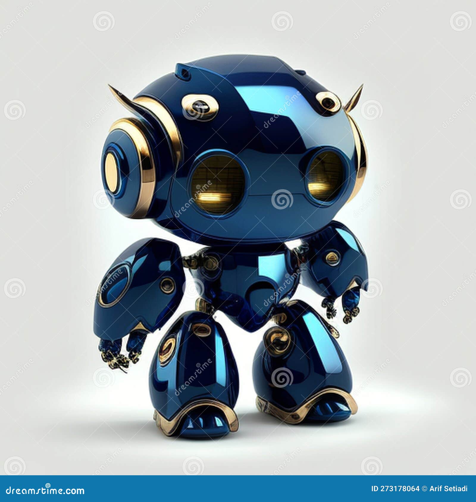 Adorable mini robot stock illustration. Illustration of robotic - 273178064