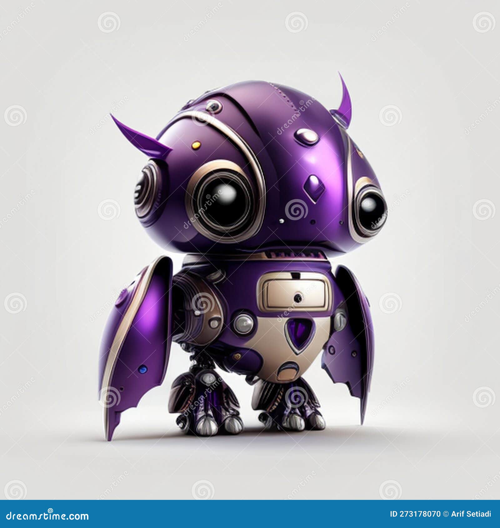 Adorable mini robot stock illustration. Illustration of cute - 273178070