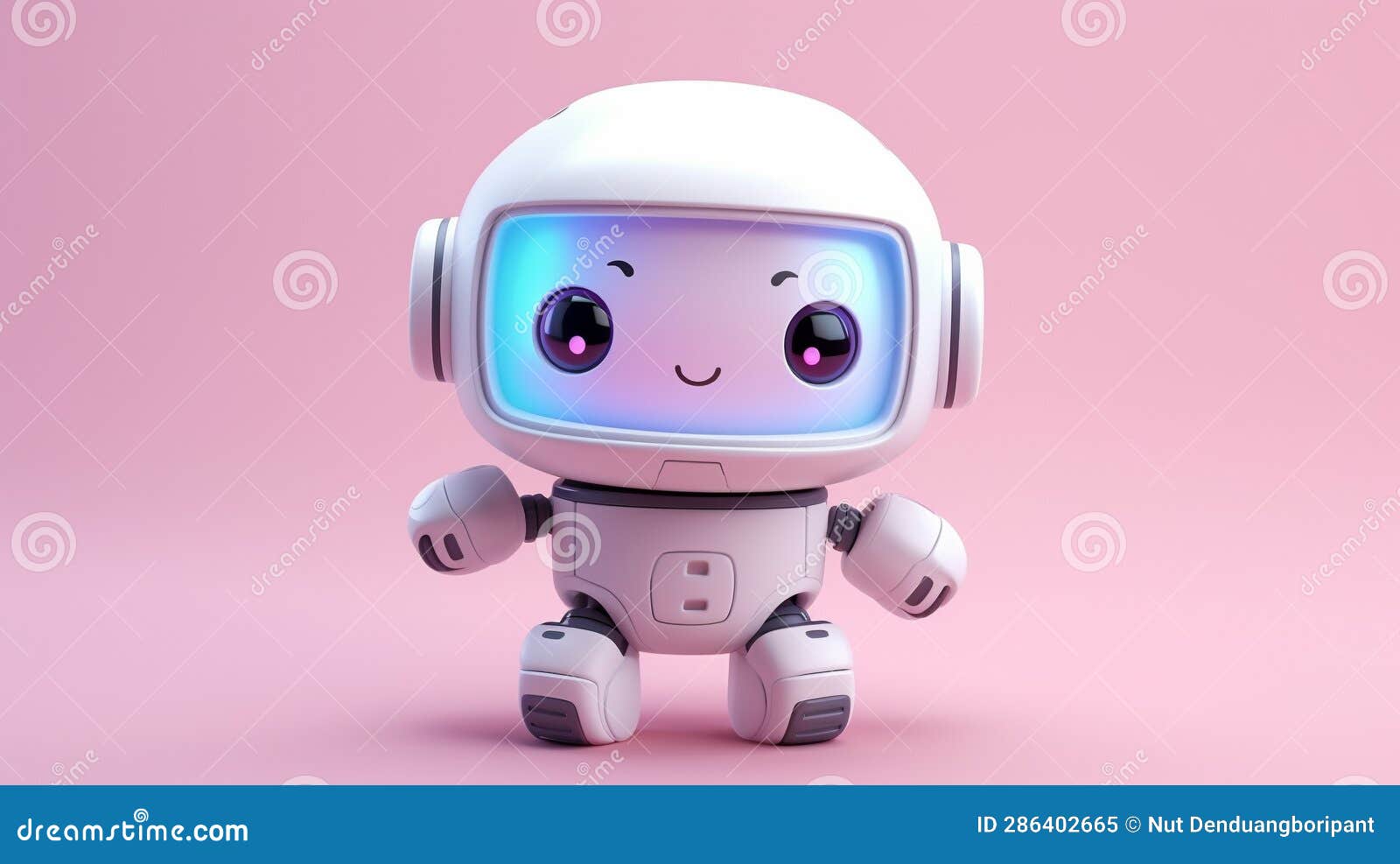 Adorable Miniature 3D Robot: a Whimsical Tech Marvel Stock Illustration ...
