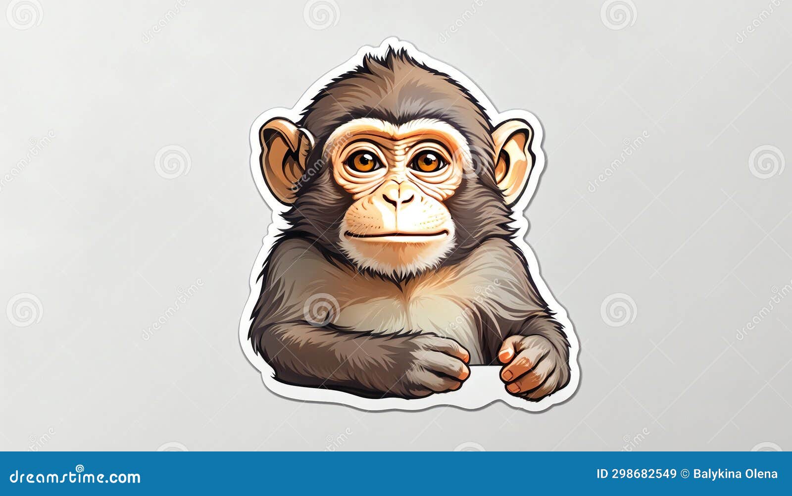 Monkey Cartoon Sticker Vector Illustration Stock Illustration ...