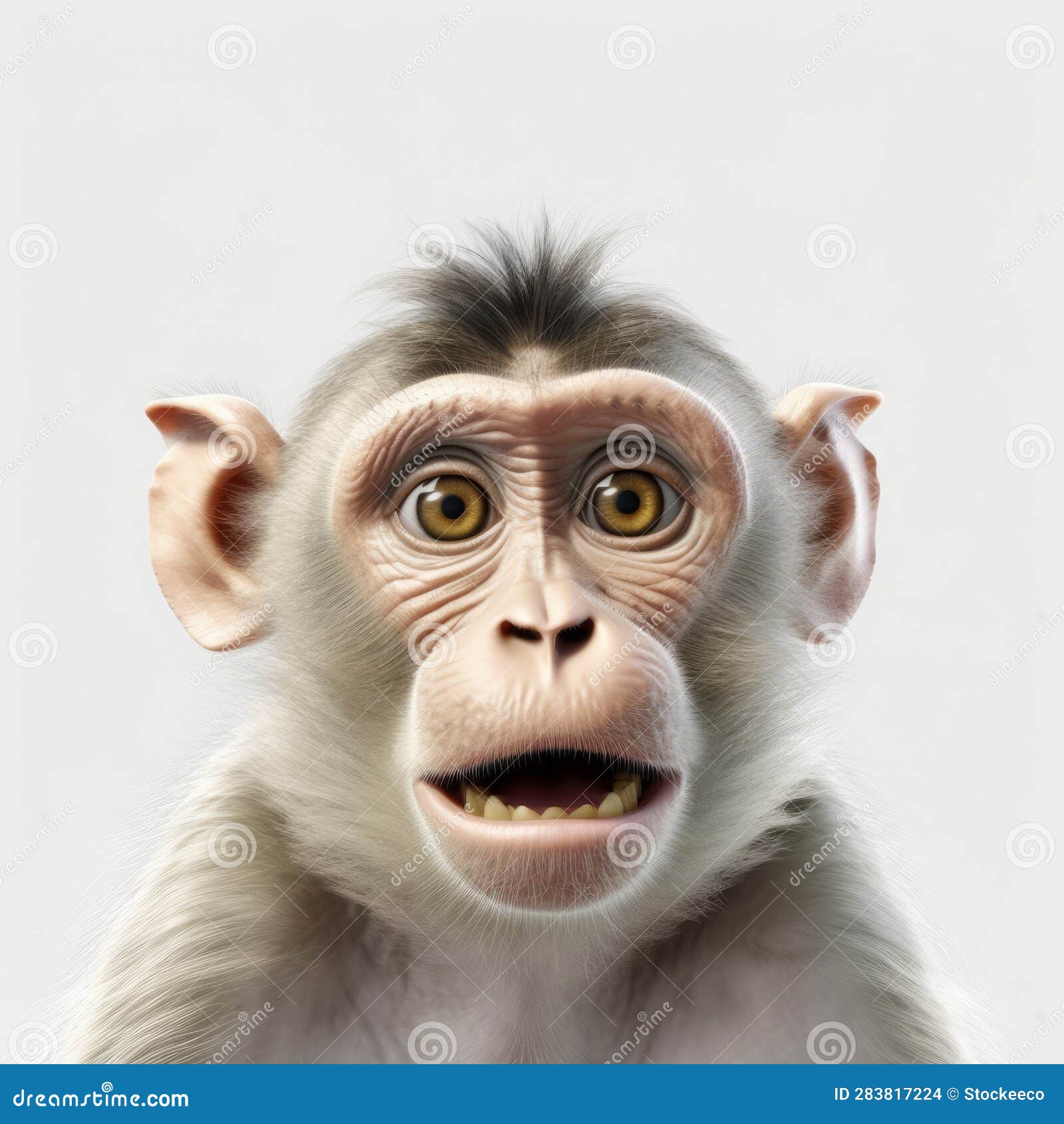 Adorable Monkey 3d Portrait: Explosive Pigmentation, High Resolution ...
