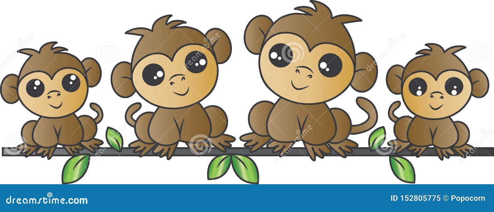 Adorable monkey family stock illustration. Illustration of artwork ...