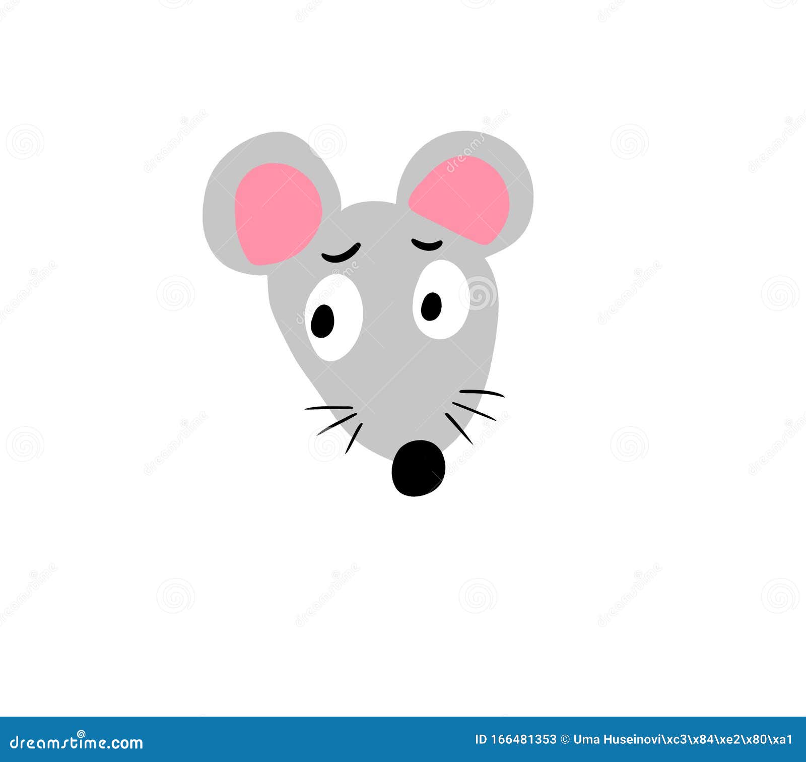 Worried Little Adorable Grey Mouse Stock Illustration - Illustration of ...