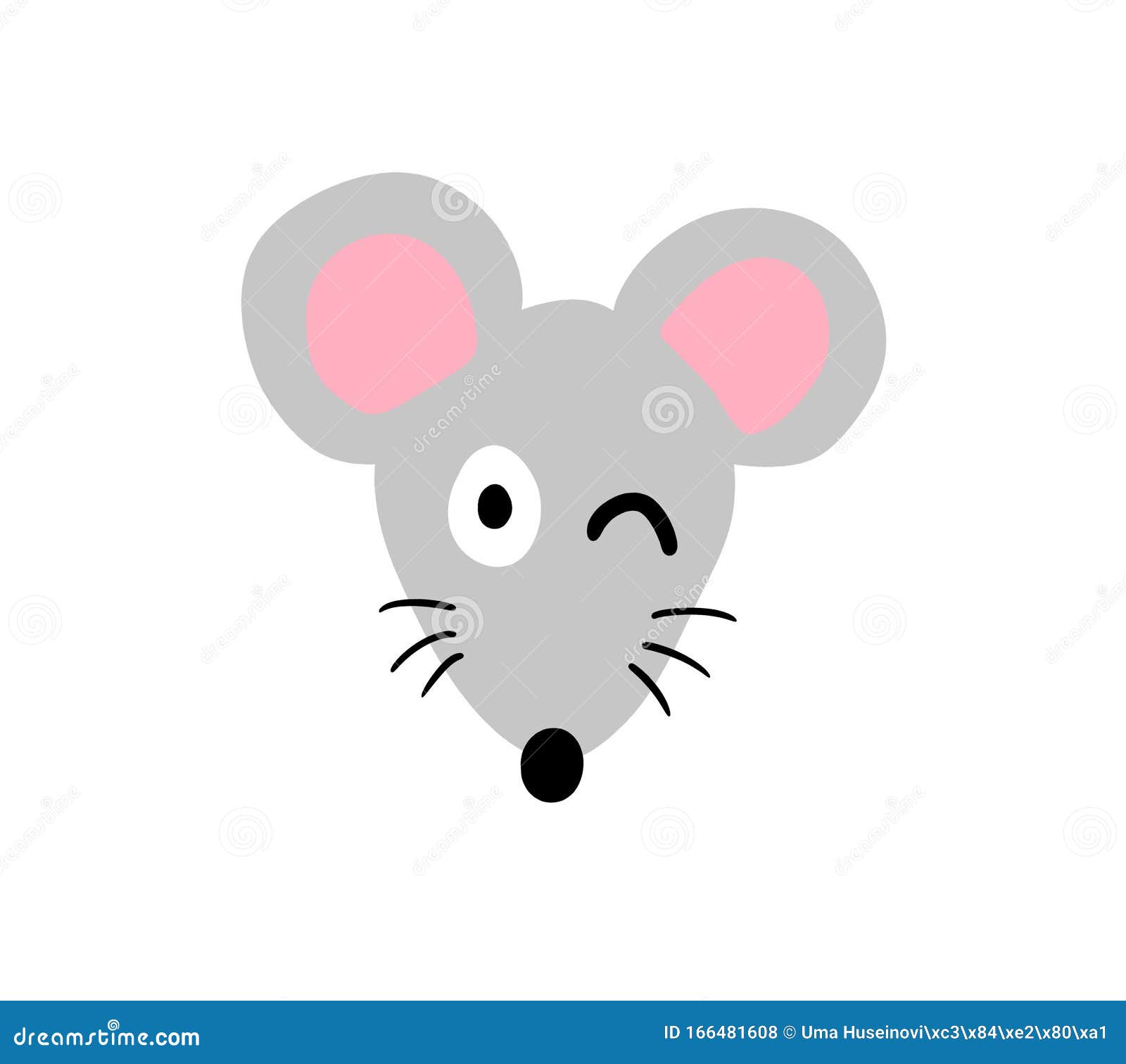 A Winking Little Adorable Mouse Stock Illustration - Illustration of ...