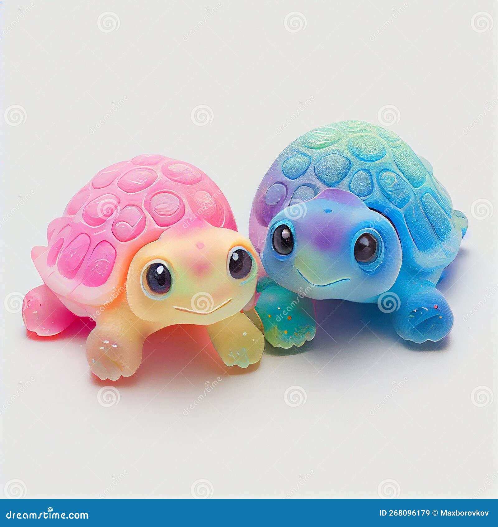Adorable Multicolored Little Turtles. AI Generative Stock Illustration ...