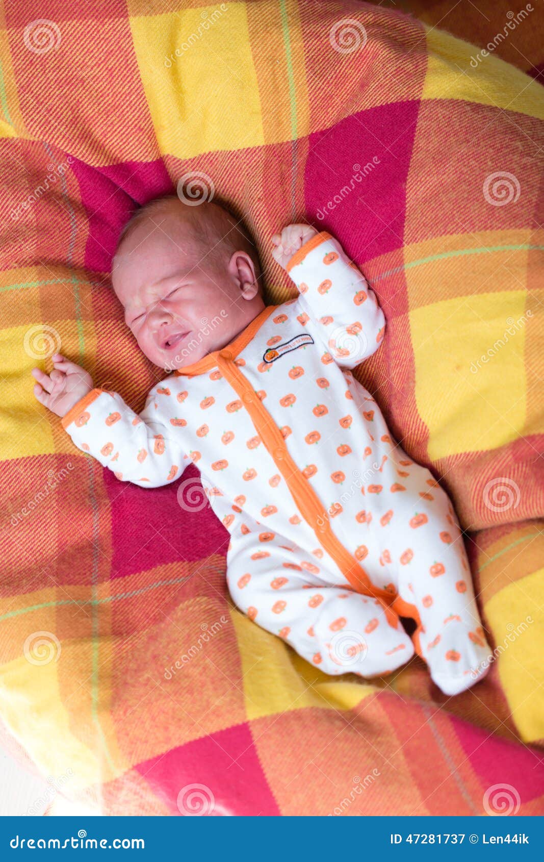 Adorable Newborn Baby Crying Stock Image - Image of person, healthy ...