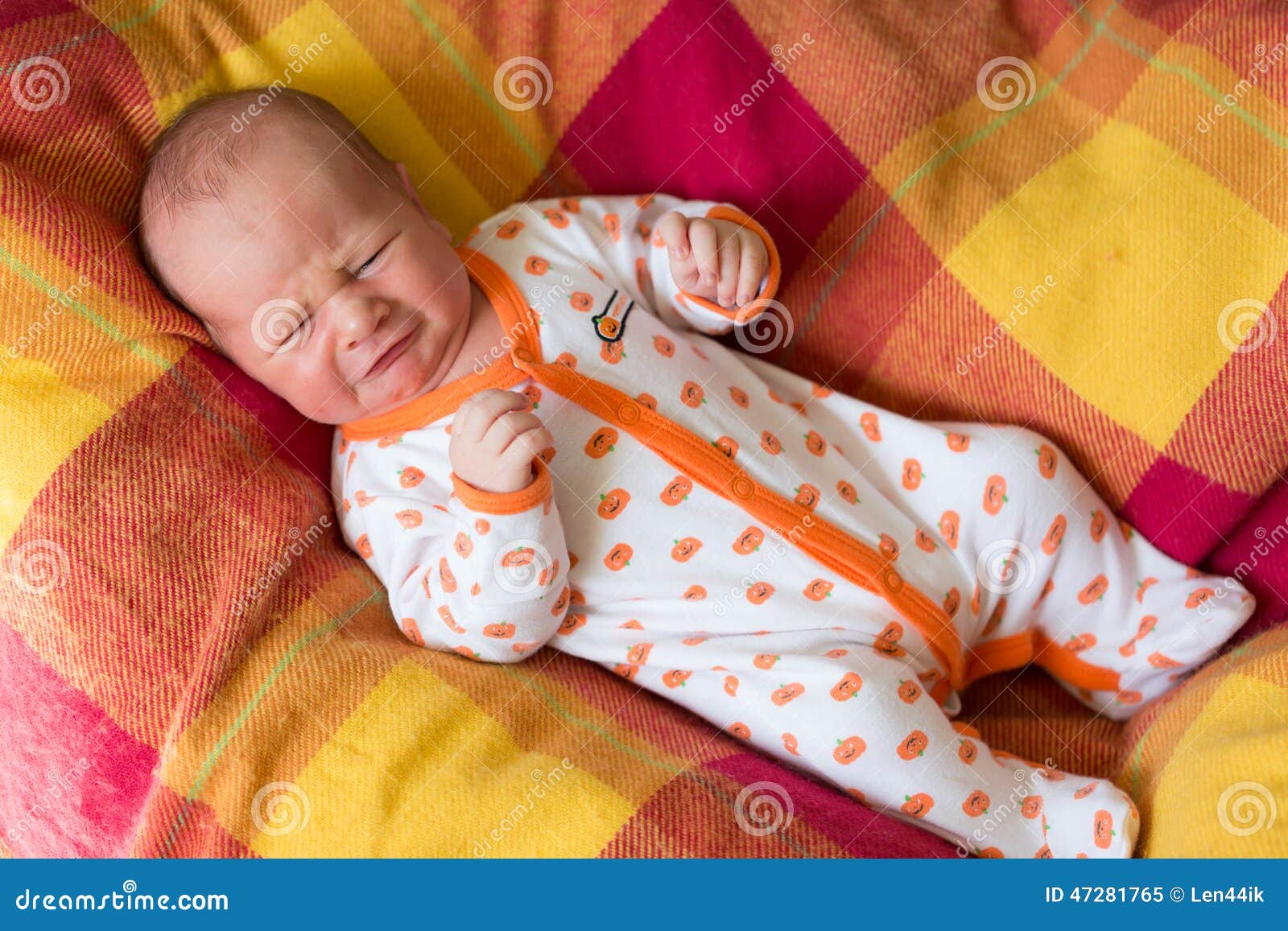 Adorable Newborn Baby Crying Stock Image - Image of childhood, healthy ...