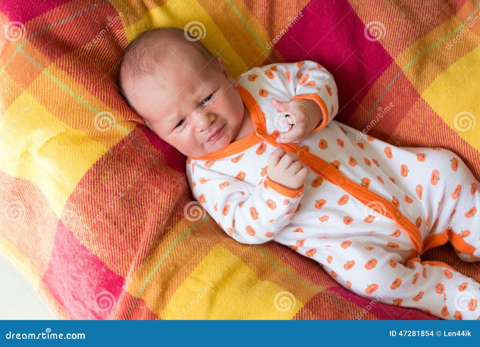 Adorable Newborn Baby Crying Stock Photo - Image of sadness, expression ...
